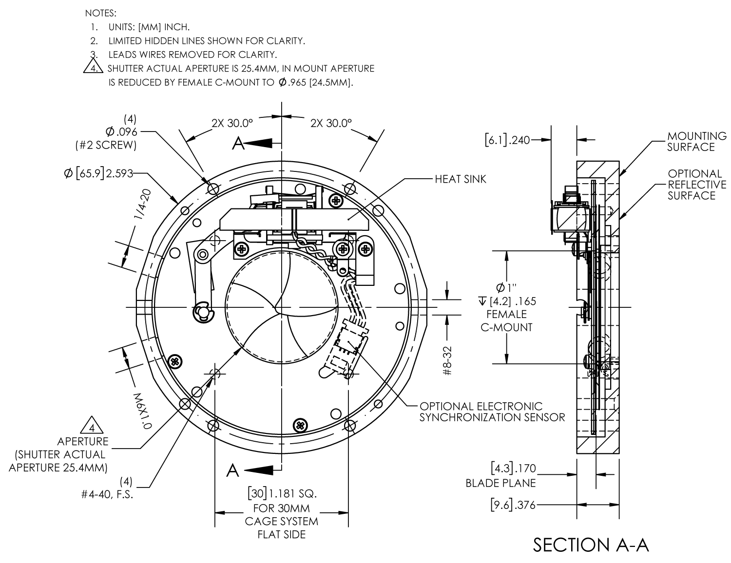 FS25 25mm Optical Shutter - Uniblitz Shutter Systems
